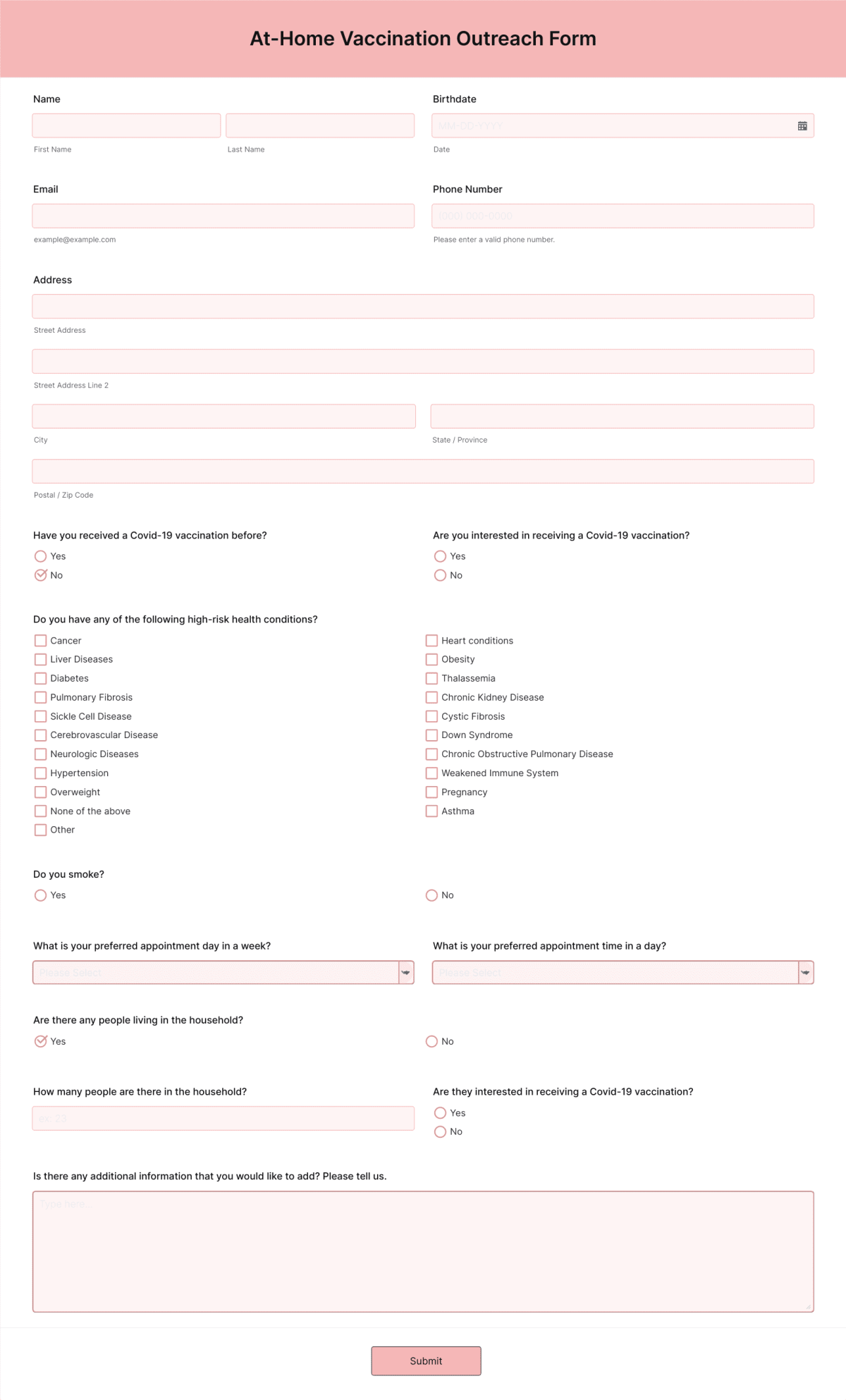 At-Home Vaccination Outreach Form Template | Jotform At-Home Vaccination Outreach Form Template | Jotform