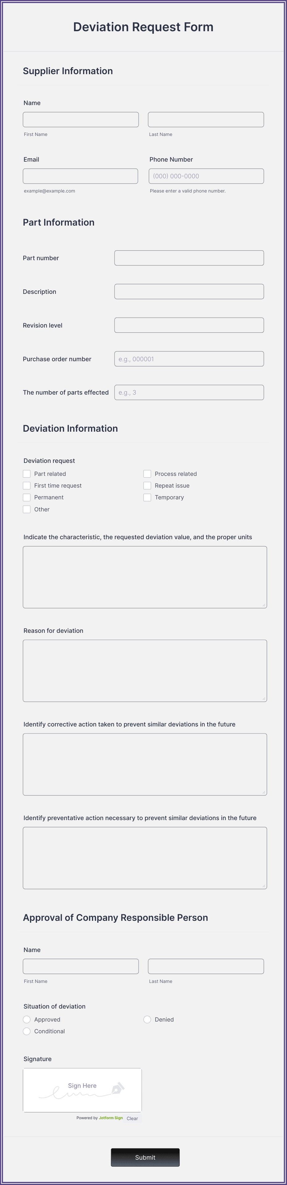 Deviation Request Form Template | Jotform Deviation Request Form Template | Jotform